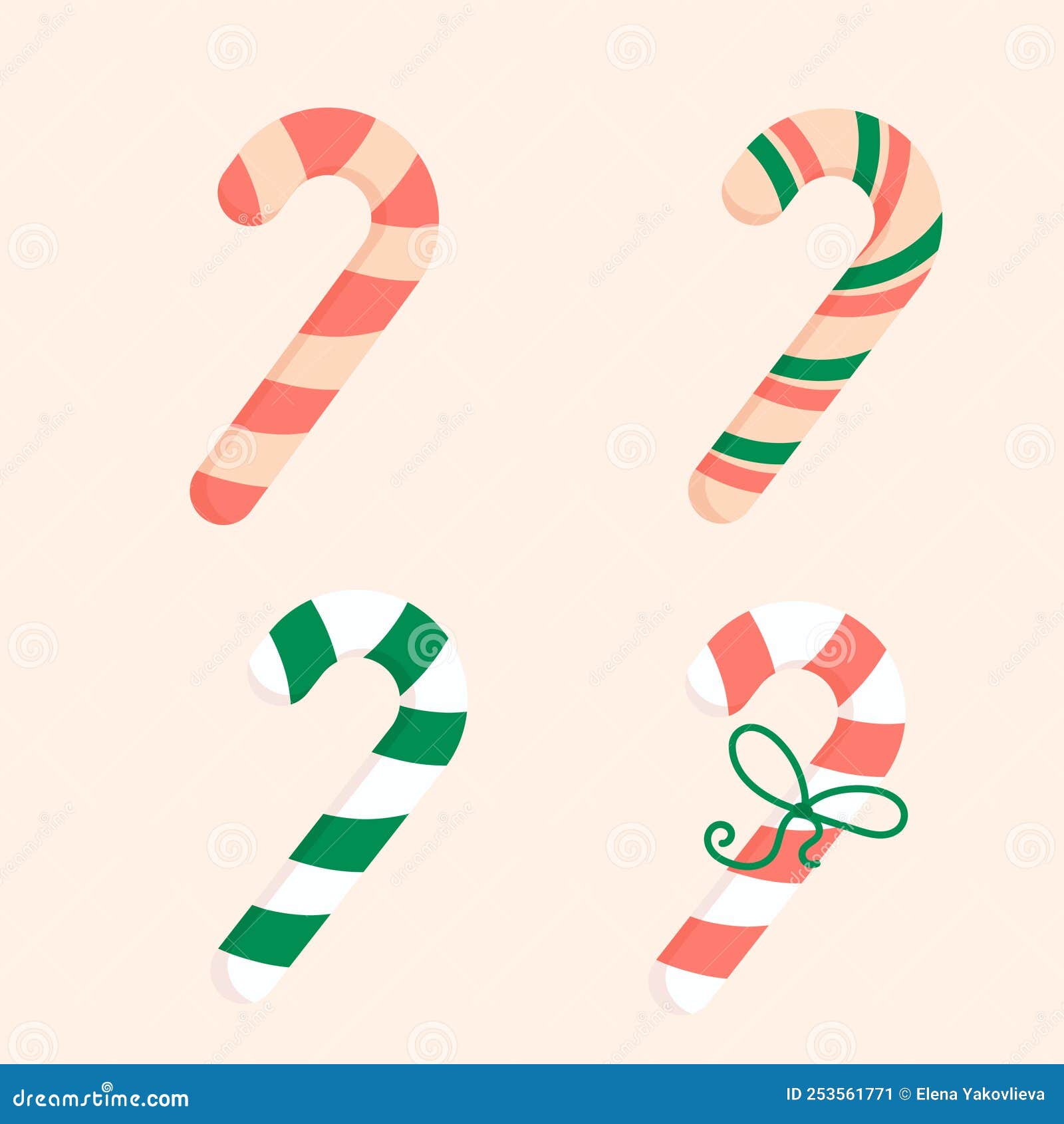 Set of Different Christmas Candies, Sweets. Vector Illustration Stock ...