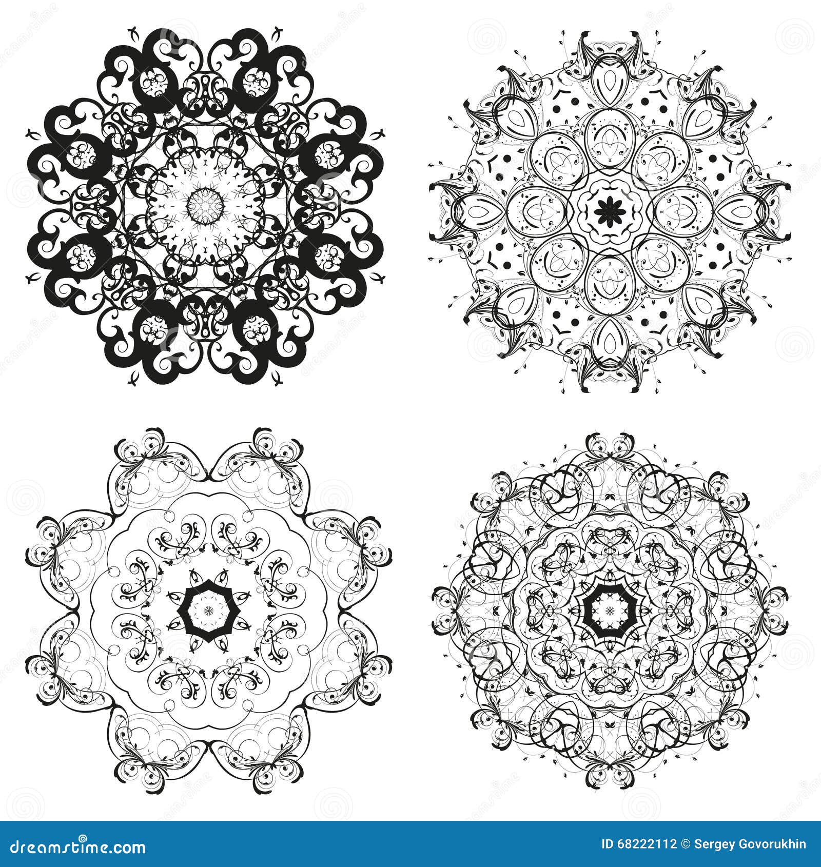 Set of Different Circular Symmetric Patterns. Stock Vector ...