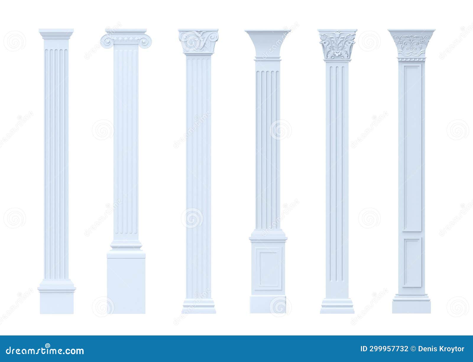 Set of Different Classic Arched Columns Pilasters Stock Illustration ...