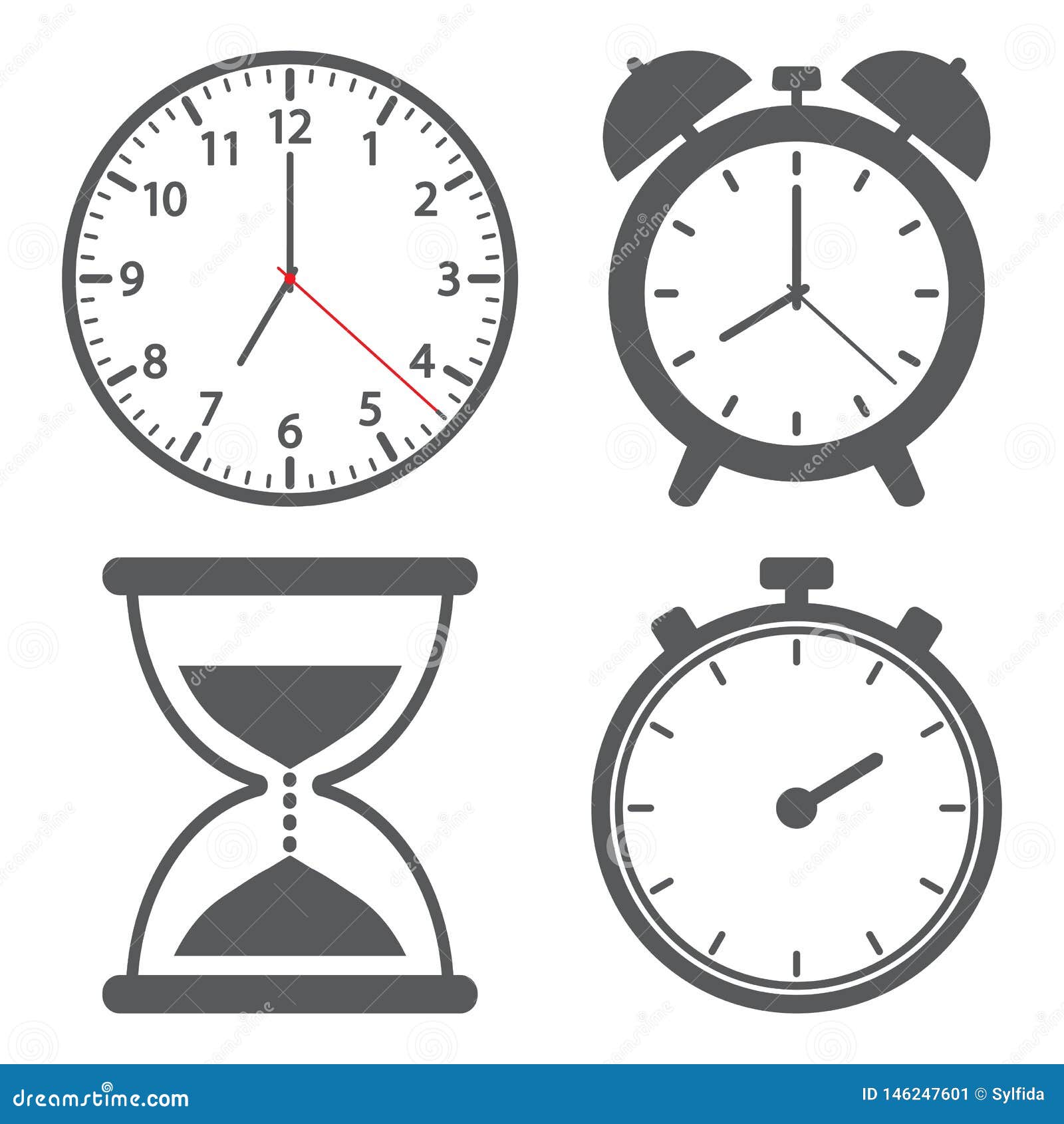 The Set Of Different Clock Faces. Cartoon Vector | CartoonDealer.com ...