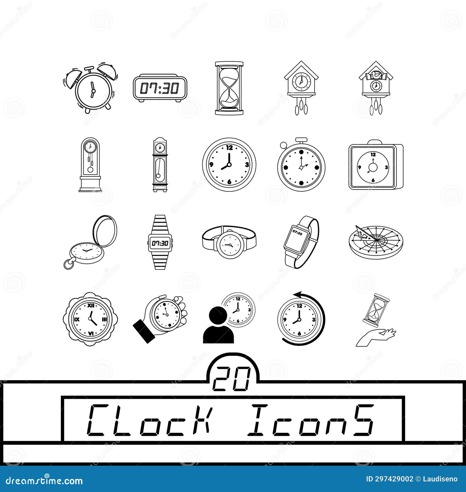 The Set Of Different Clock Faces. Cartoon Vector | CartoonDealer.com ...
