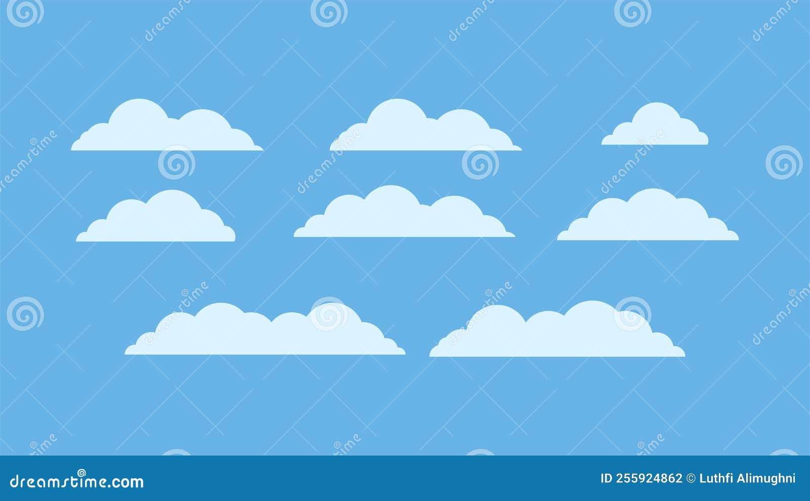 Clouds vector image set stock vector. Illustration of scene - 255924862