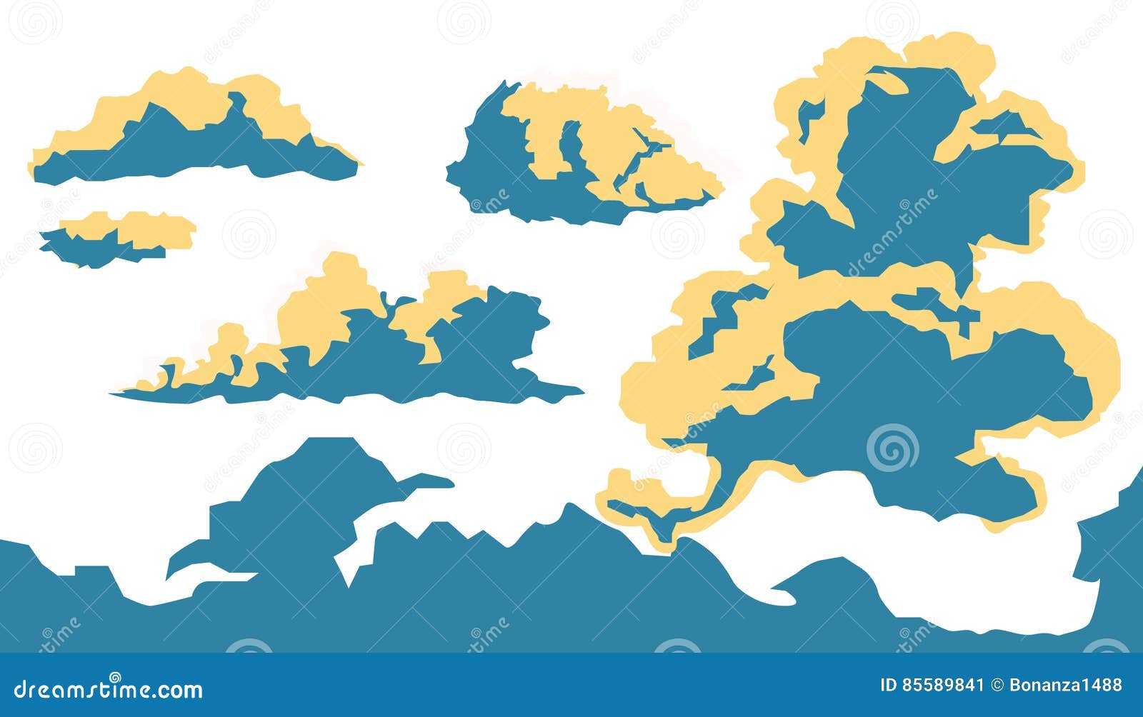 Set of different clouds stock vector. Illustration of graphic - 85589841