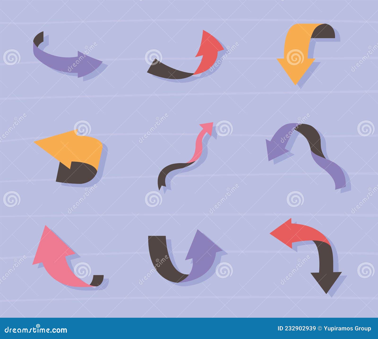 Set of different arrows stock vector. Illustration of design - 232902939