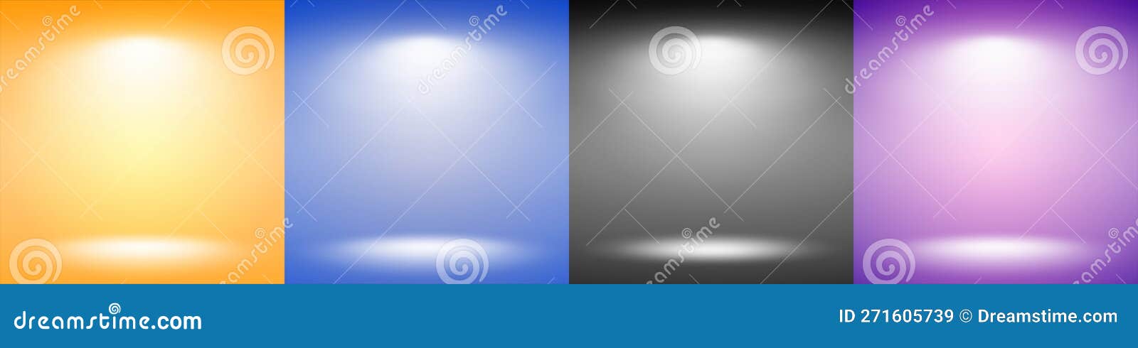Set of Different Color Empty Room Interior Illustration Stock Vector ...