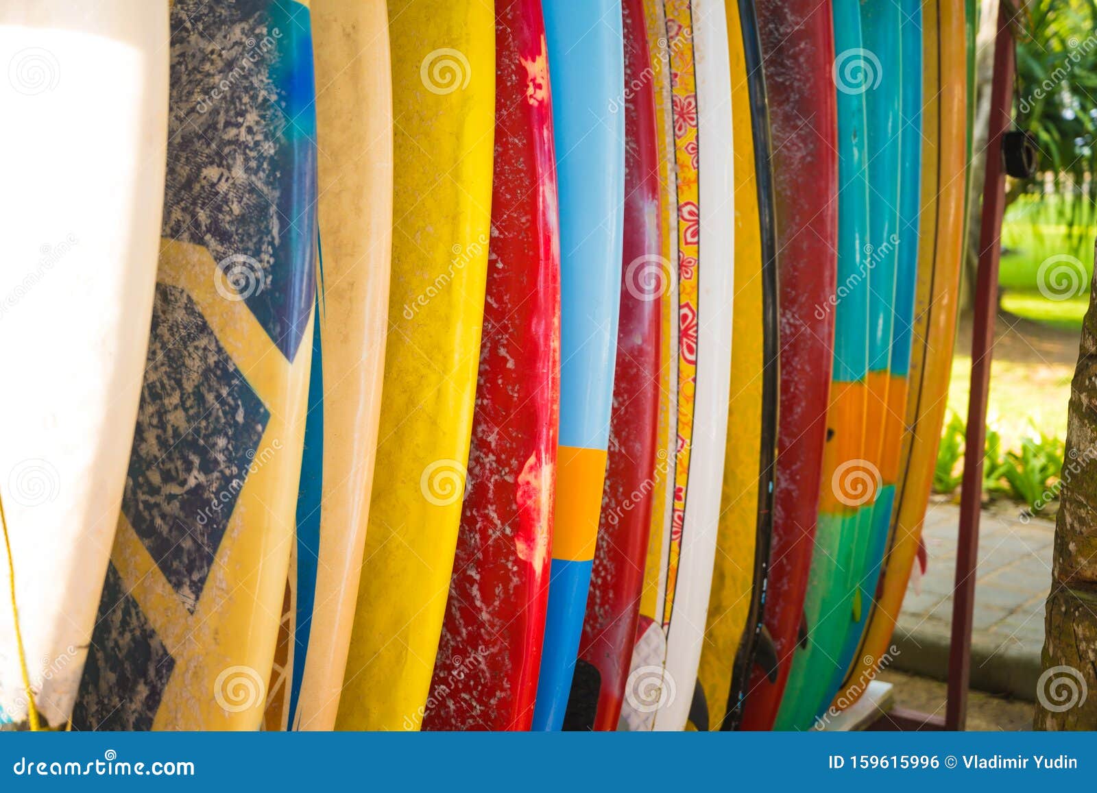 Set of Different Color Surf Boards Stock Photo - Image of coast ...