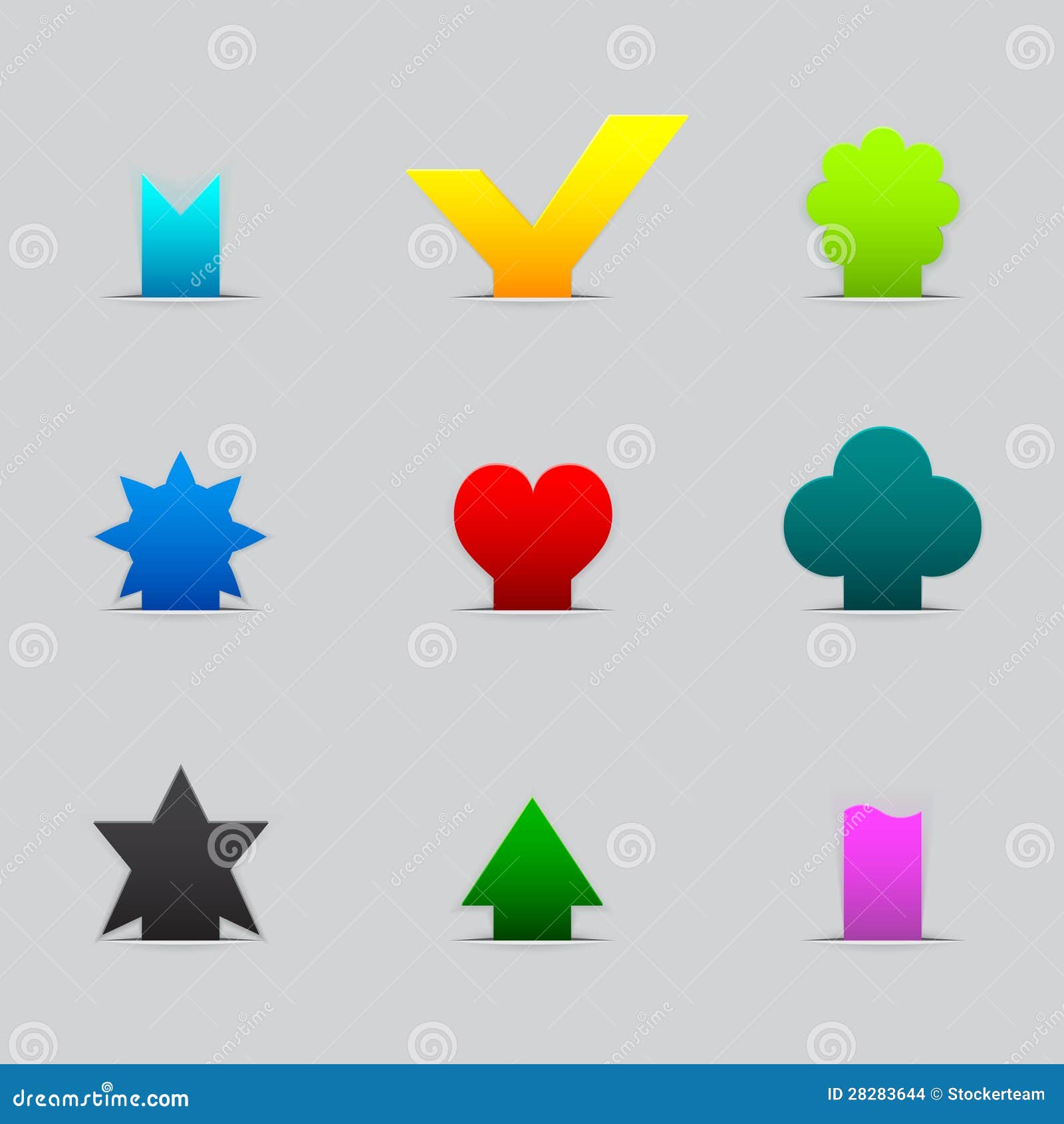 Set of Different Color Tabs Stock Illustration - Illustration of email ...