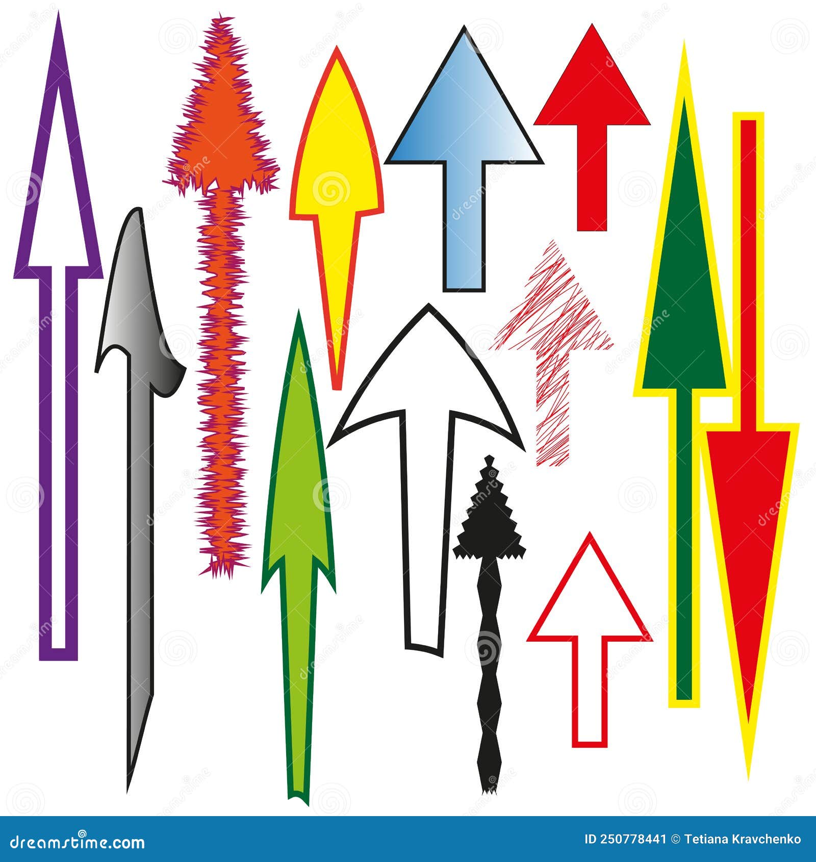 Set Different Colored Arrows. Vector Illustration. Stock Image Stock ...