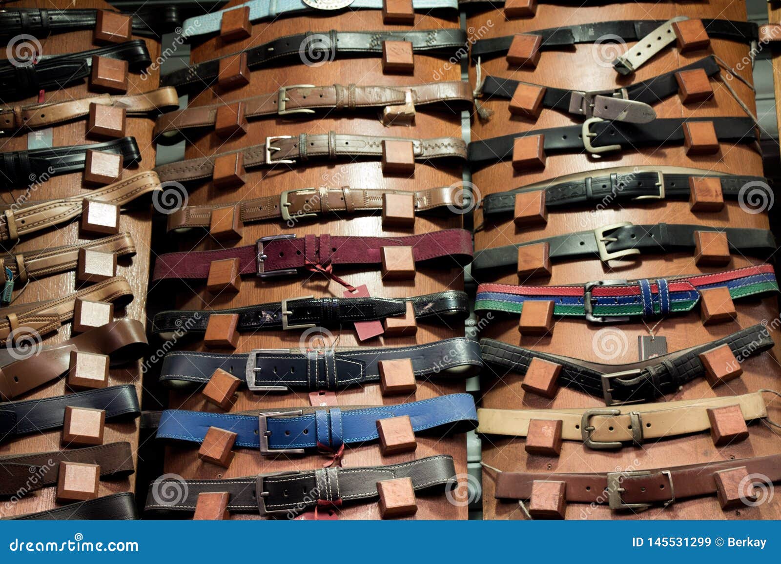 Set of Different Colored Belts with Buckles Stock Image - Image of belt ...
