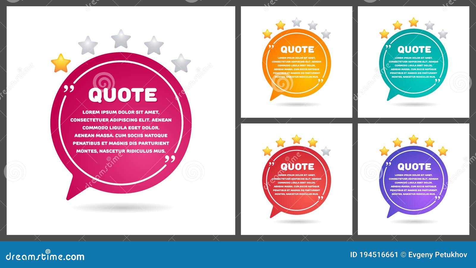 Set of Different Colored Blocks of Quotes for Statements or Comments on ...