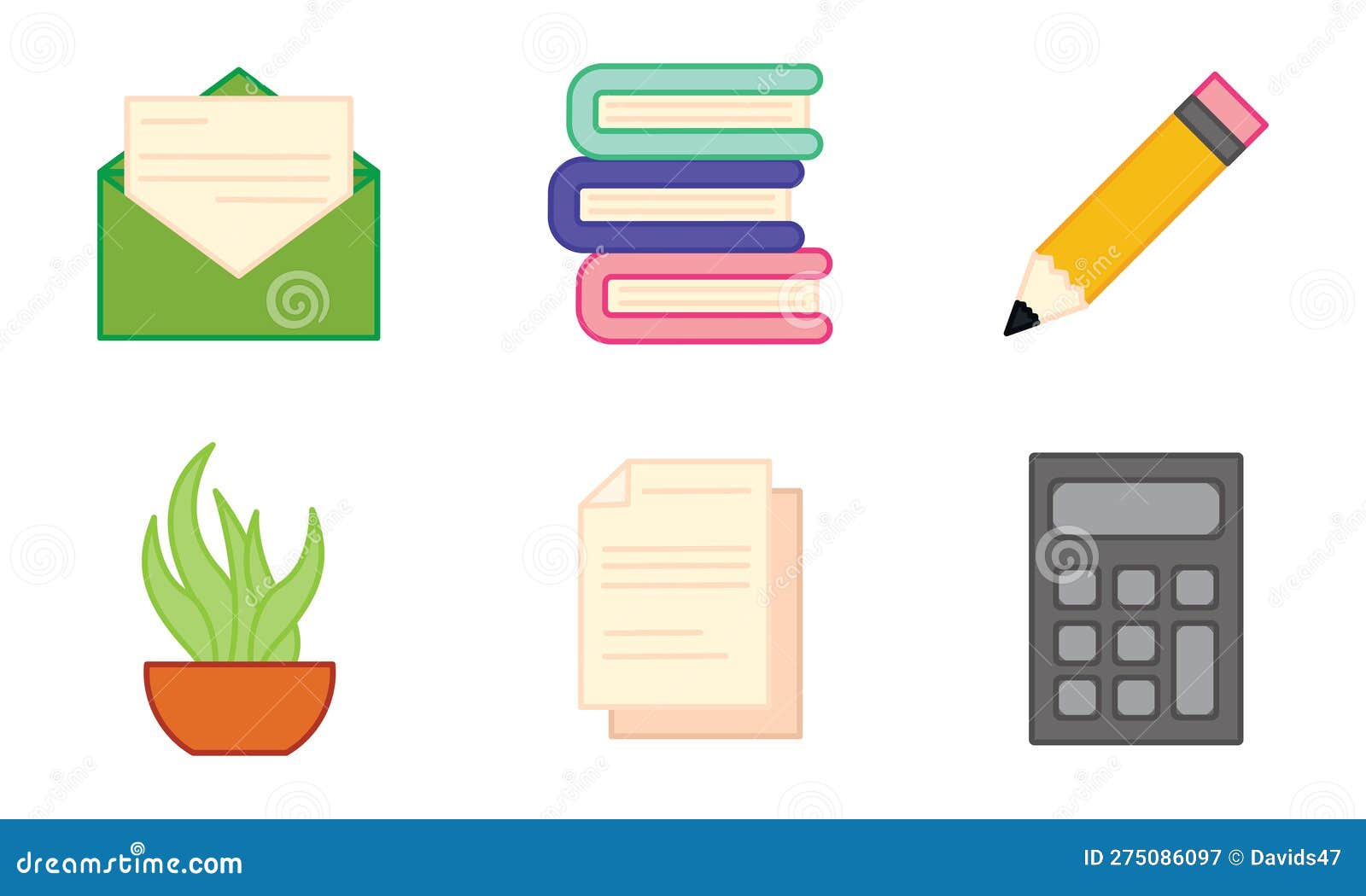 Set of Different Colored Office Supplies Icons Vector Stock Vector ...