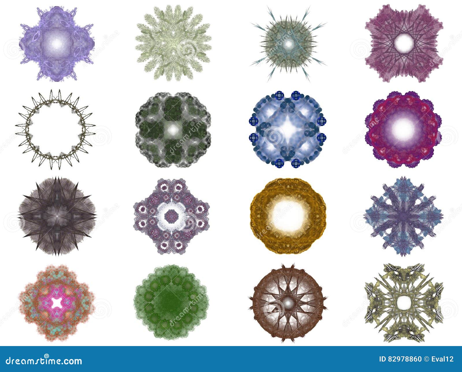 Set of Different Colored Patterns on an Abstract Fractal Stock ...