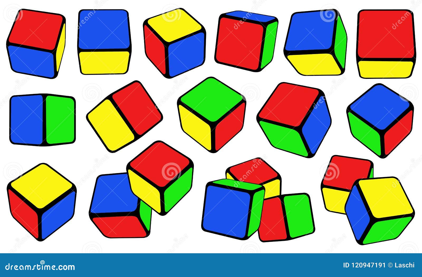 Set of Different Colorful Cubes Stock Vector - Illustration of group ...