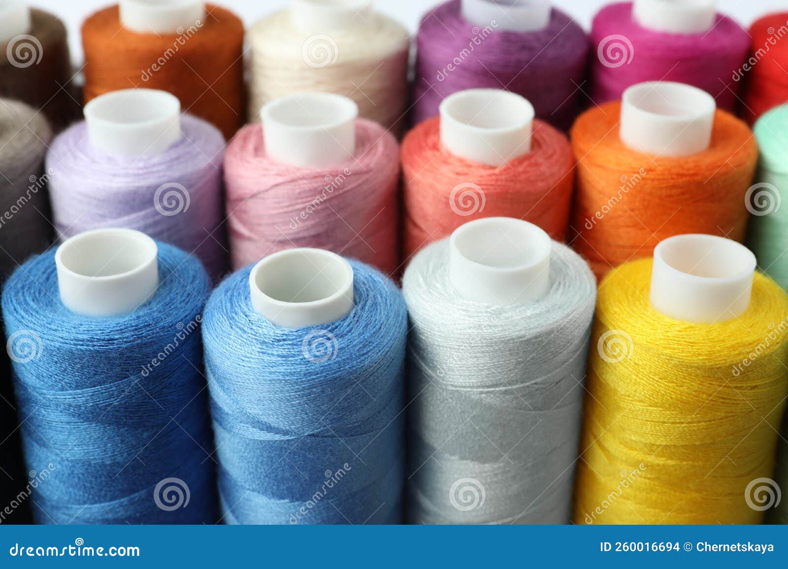 Set of Different Colorful Sewing Threads, Closeup Stock Photo - Image ...