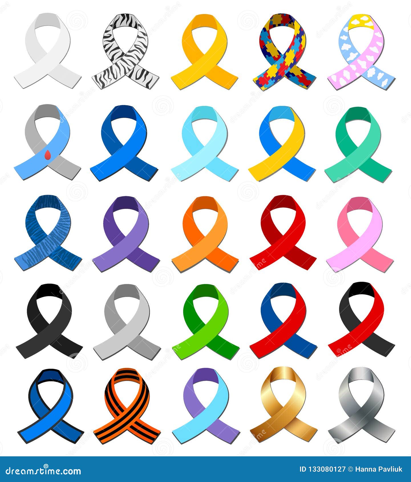 Set of Different Colorful Symbolic Ribbons Stock Vector - Illustration ...
