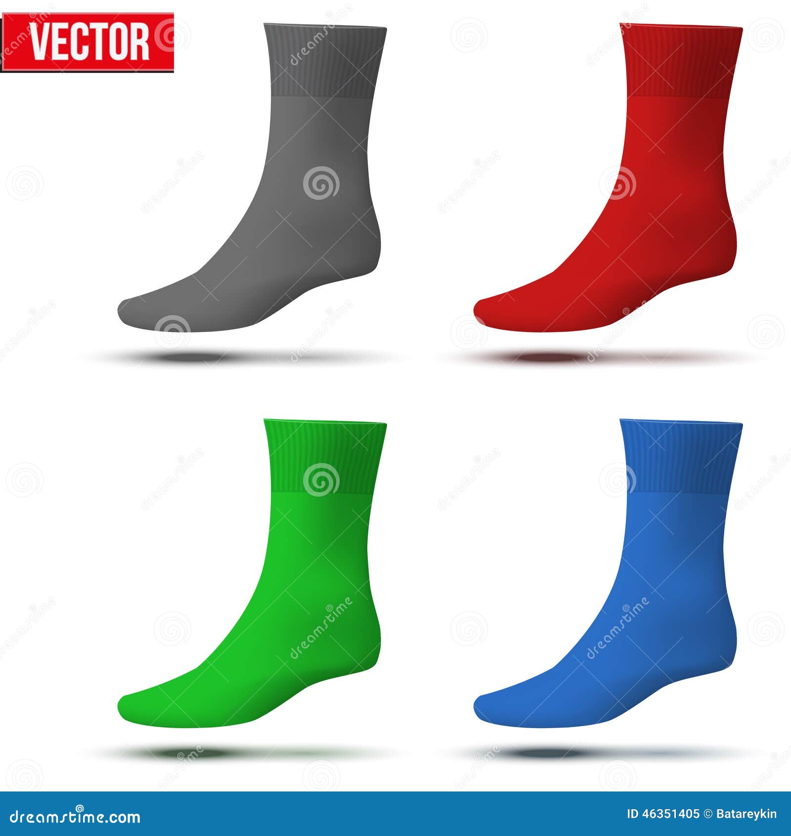 Set of Different Colors Realistic Layout Socks. a Stock Vector ...