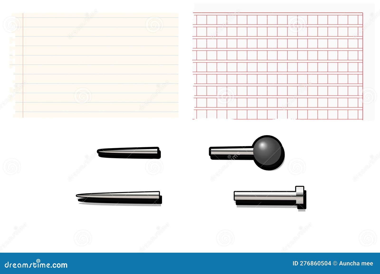 Set of Different Colour Note Papers. Pin on White Background Stock ...