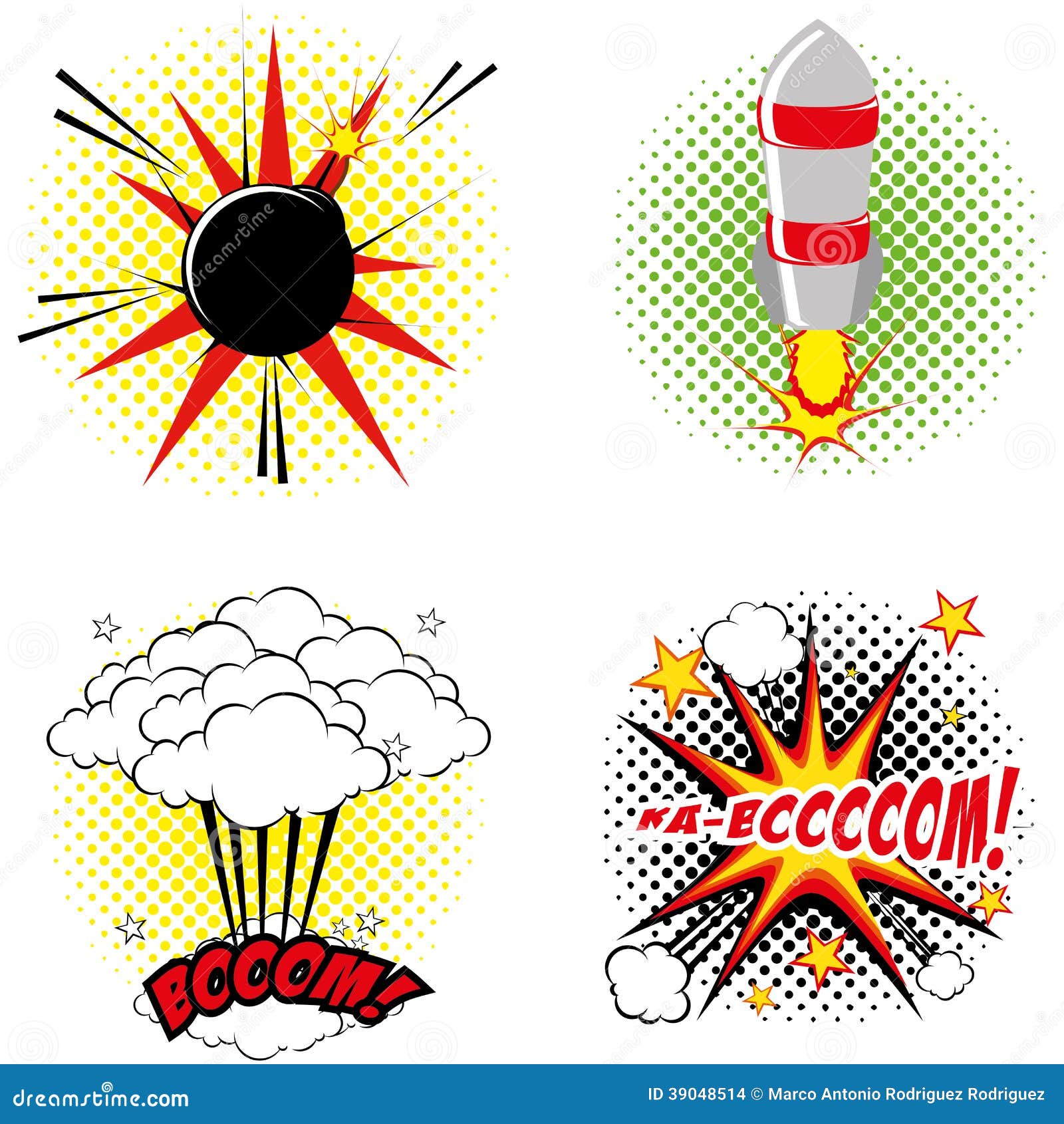 Set of Different Comic Book Elements Isolated Stock Vector ...