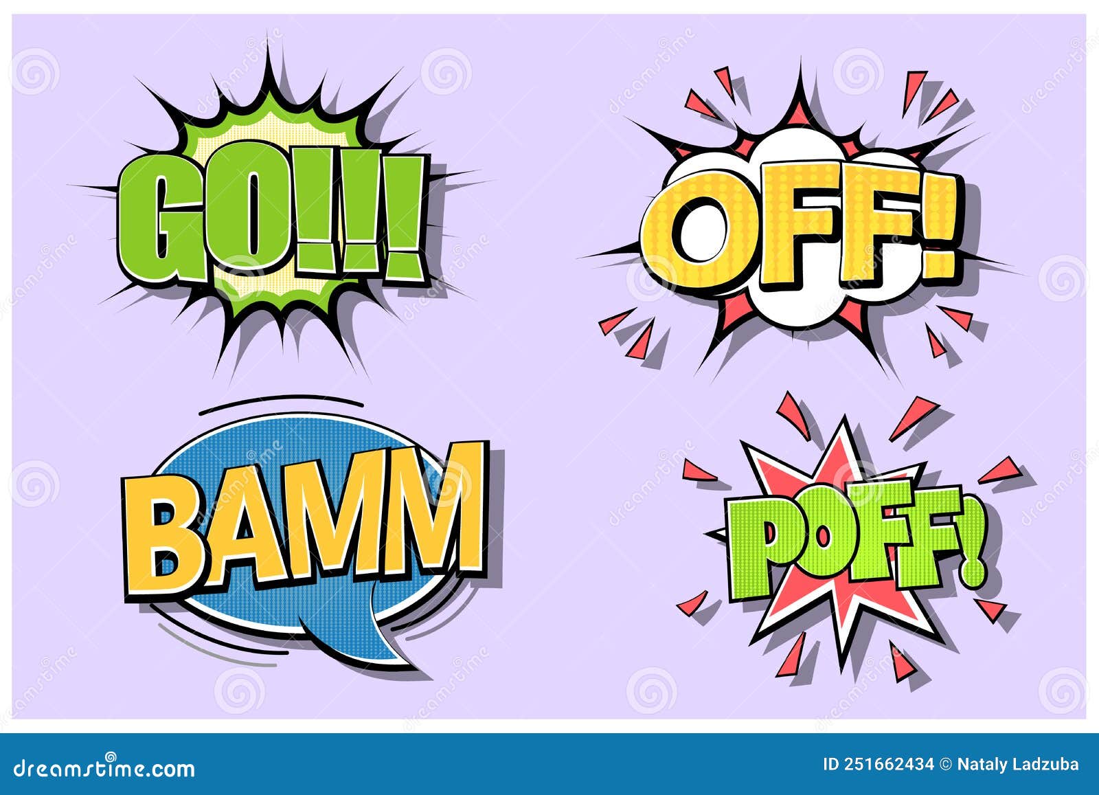 Comic Style Sounds Set. Vector Image Stock Vector - Illustration of ...