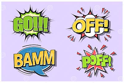 Comic Style Sounds Set. Vector Image Stock Vector - Illustration of ...