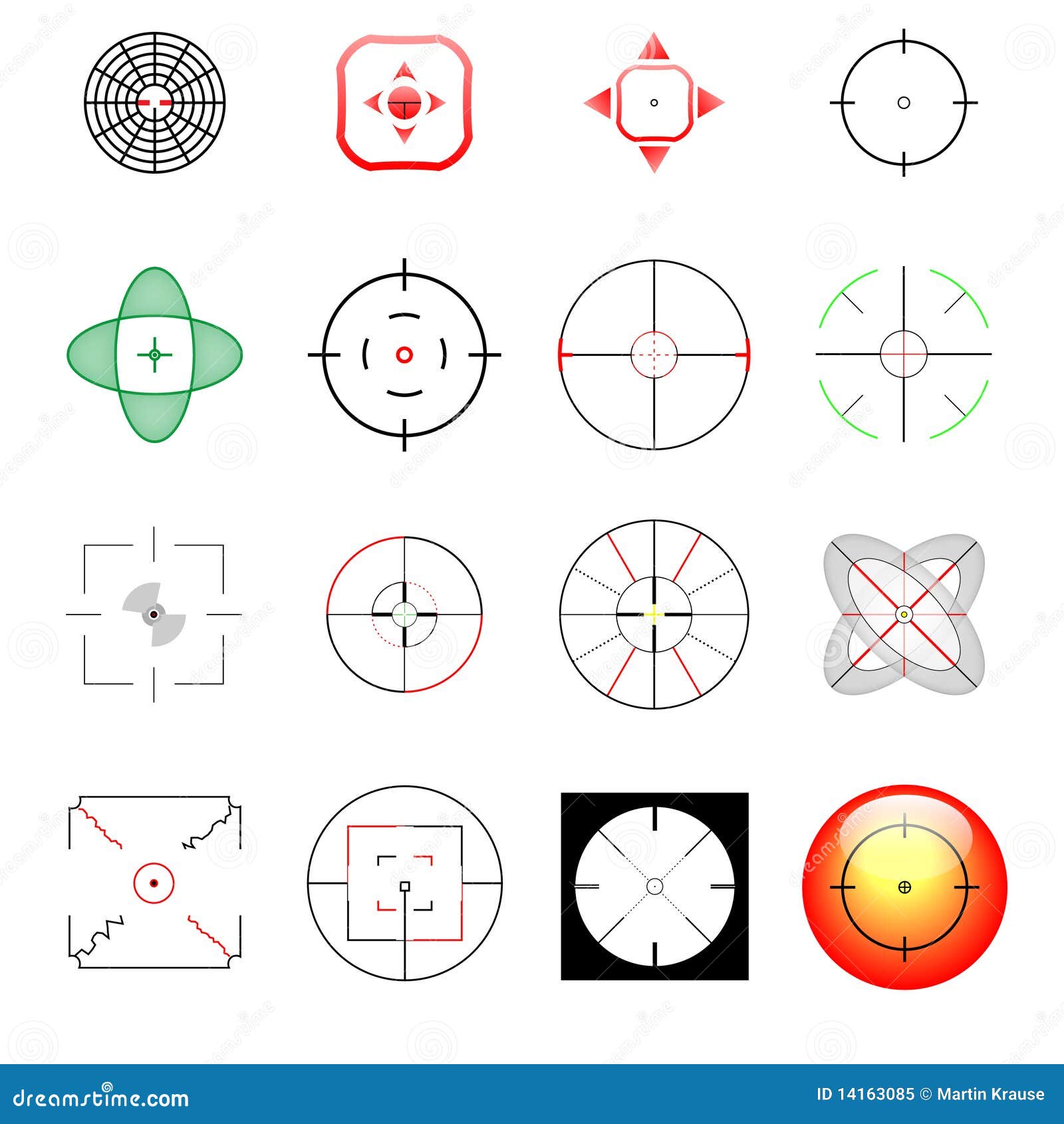 Set of Different Crosshairs and Targets Stock Vector - Illustration of ...