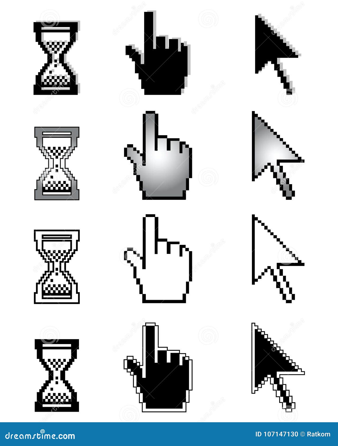 Set of different cursors stock illustration. Illustration of global ...