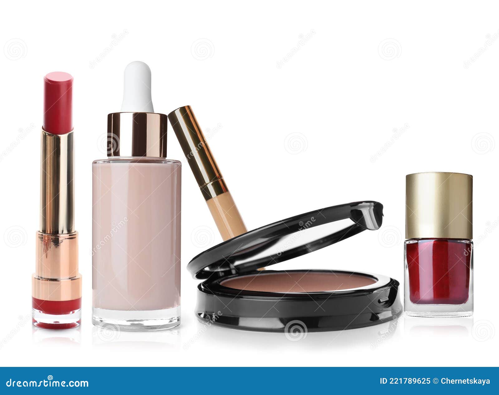 Set with Different Decorative Cosmetics on White Background Stock Image ...