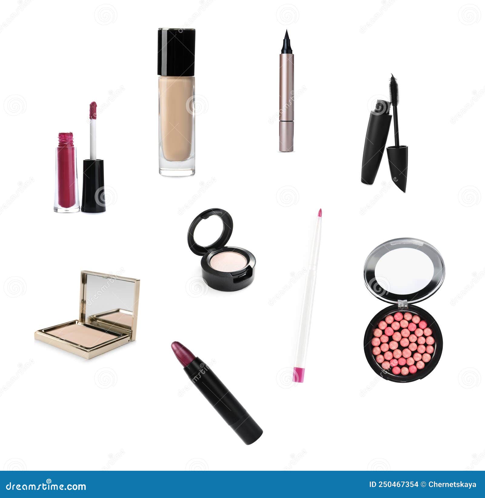 Set of Different Decorative Cosmetics on White Background Stock Photo ...