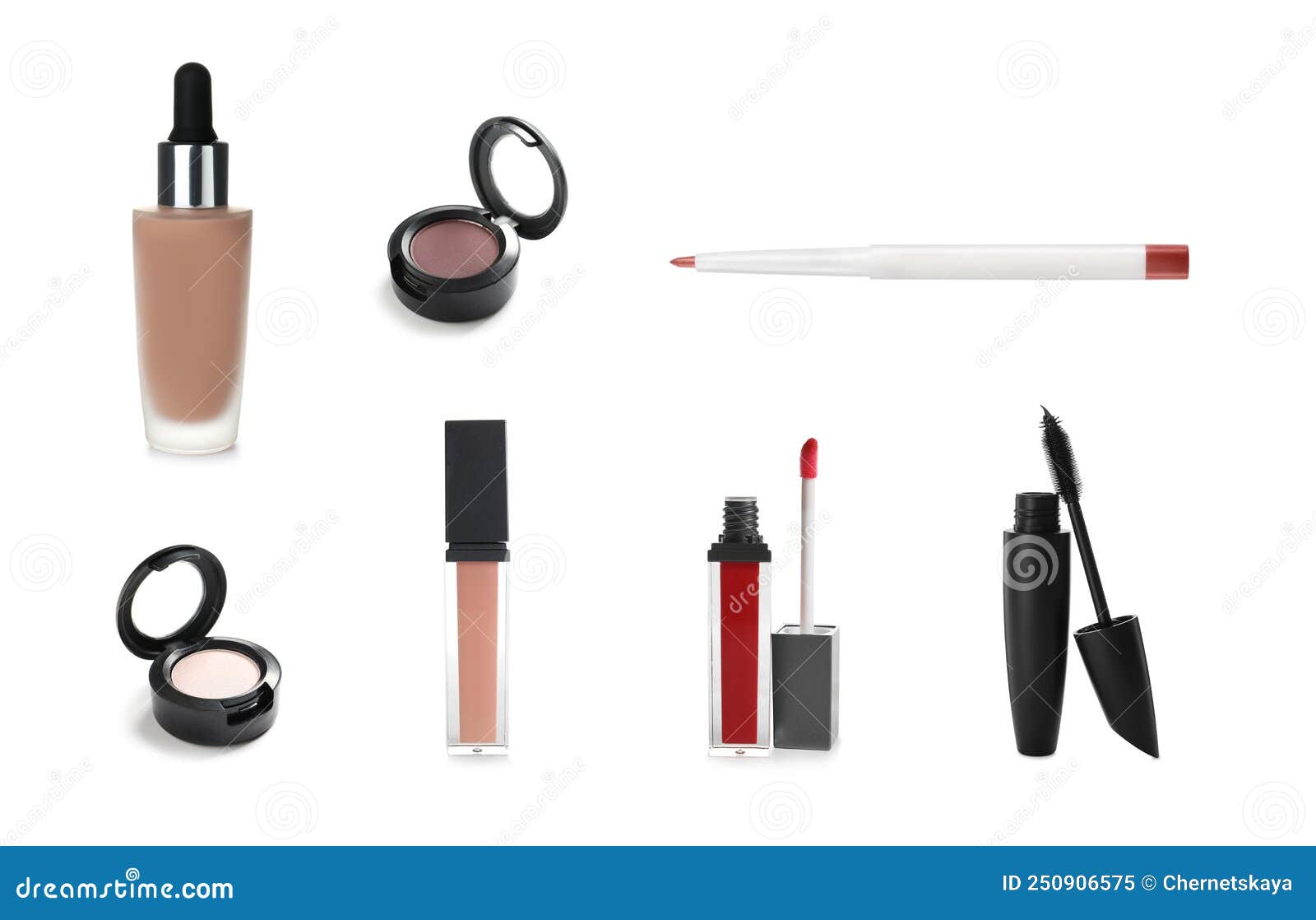 Set of Different Decorative Cosmetics on White Background Stock Image ...