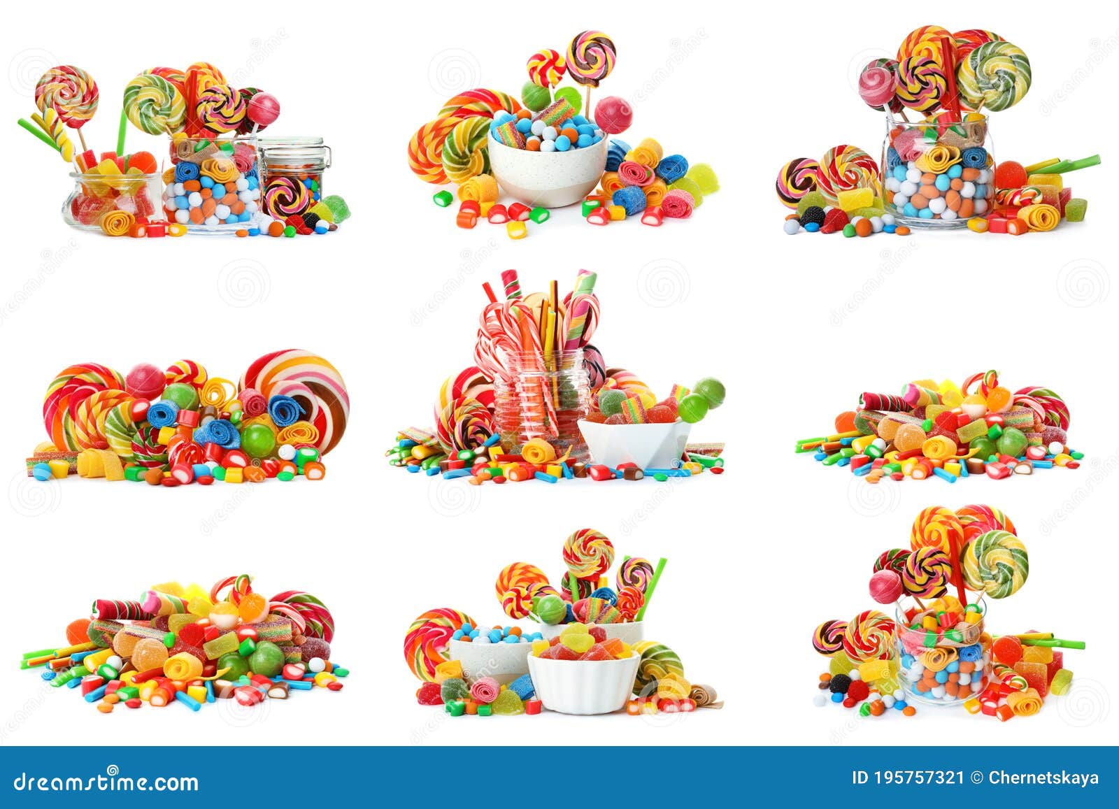 Set of Different Delicious Candies Stock Image - Image of candy ...