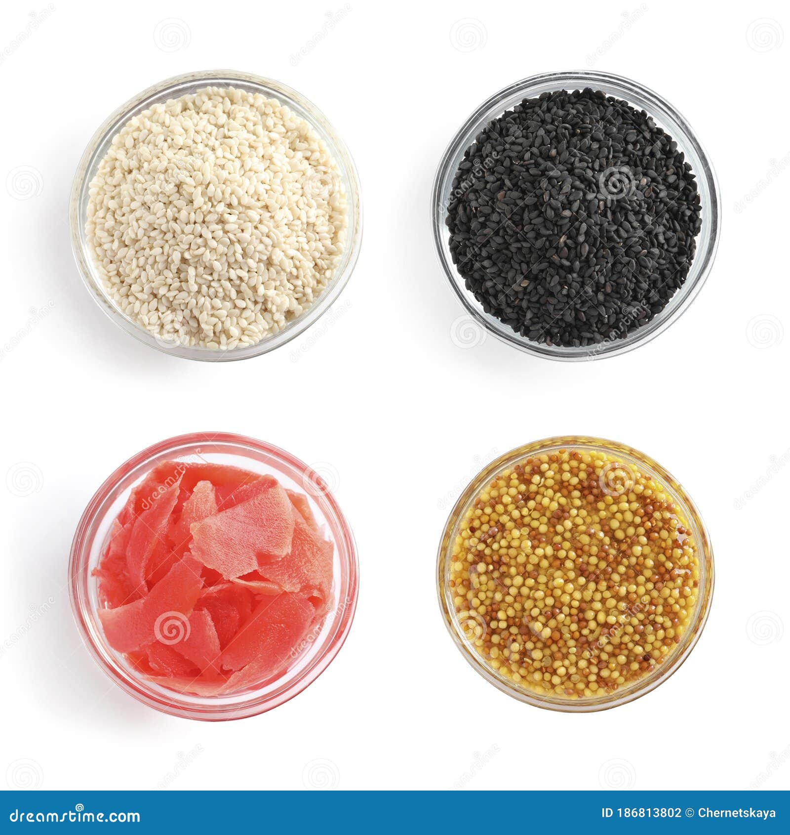 Set of Different Delicious Sauce Condiments on Background, Top View ...