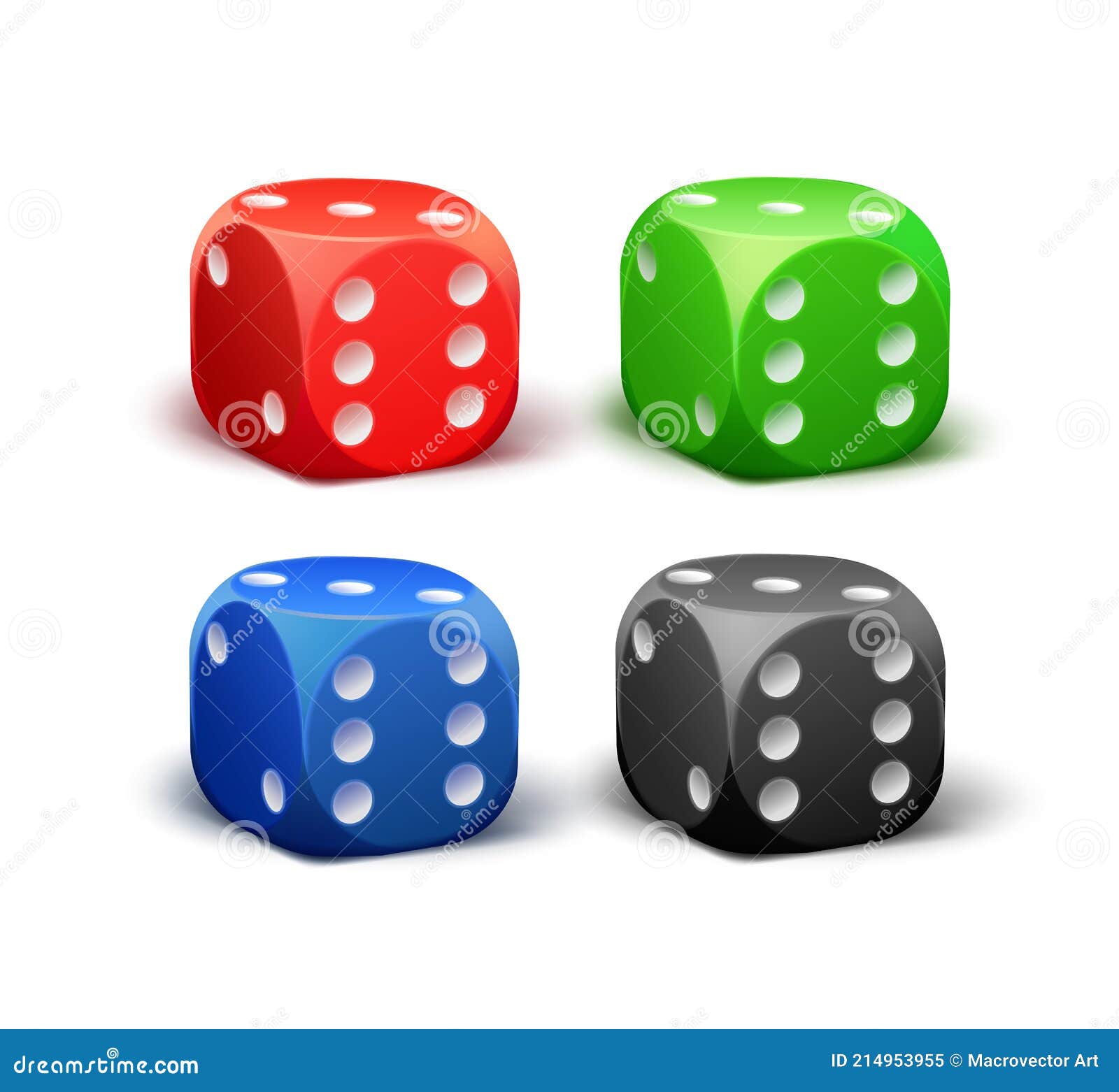 Set of Different Dice stock vector. Illustration of craps - 214953955