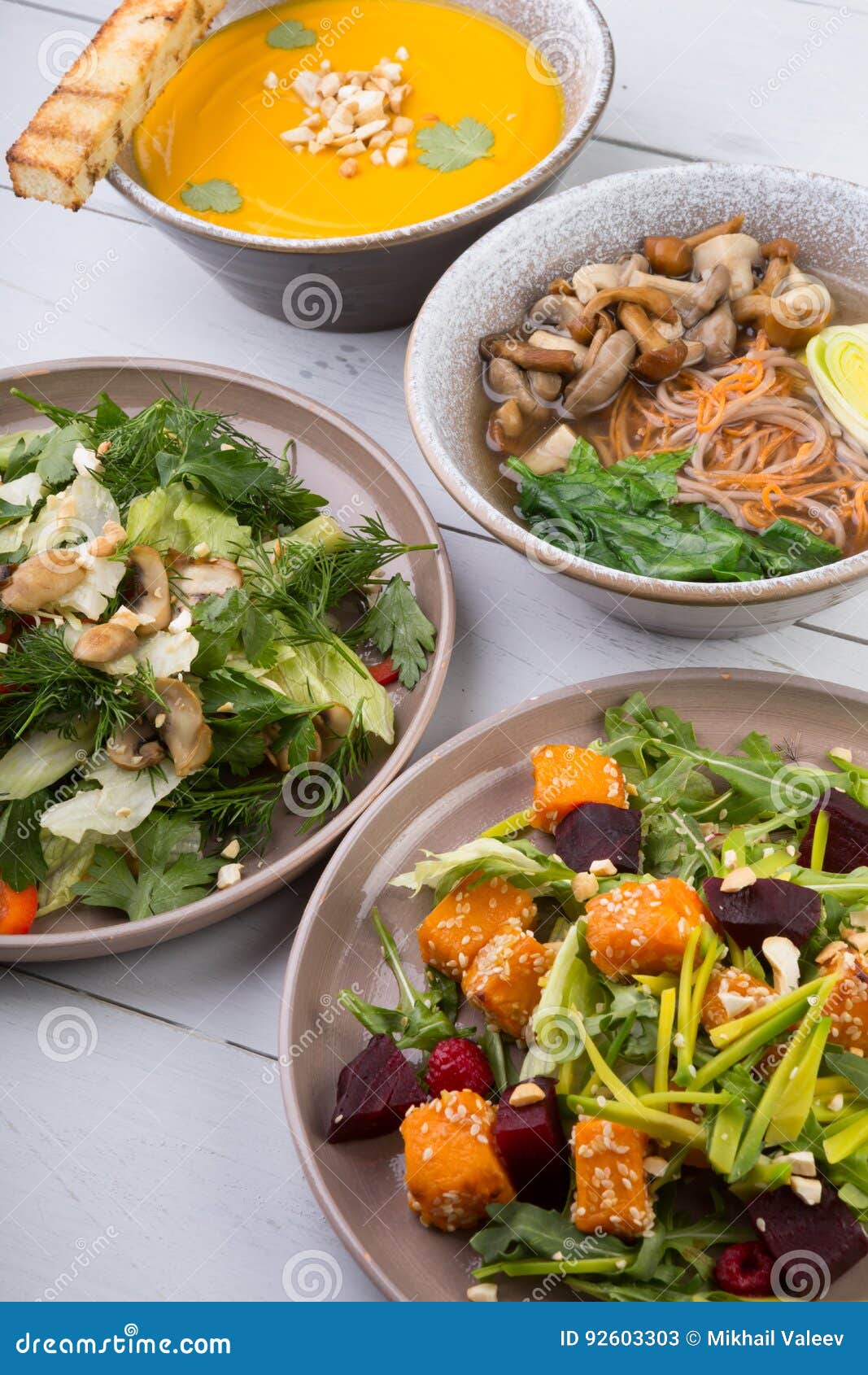 Set of different dishes stock image. Image of noodles - 92603303