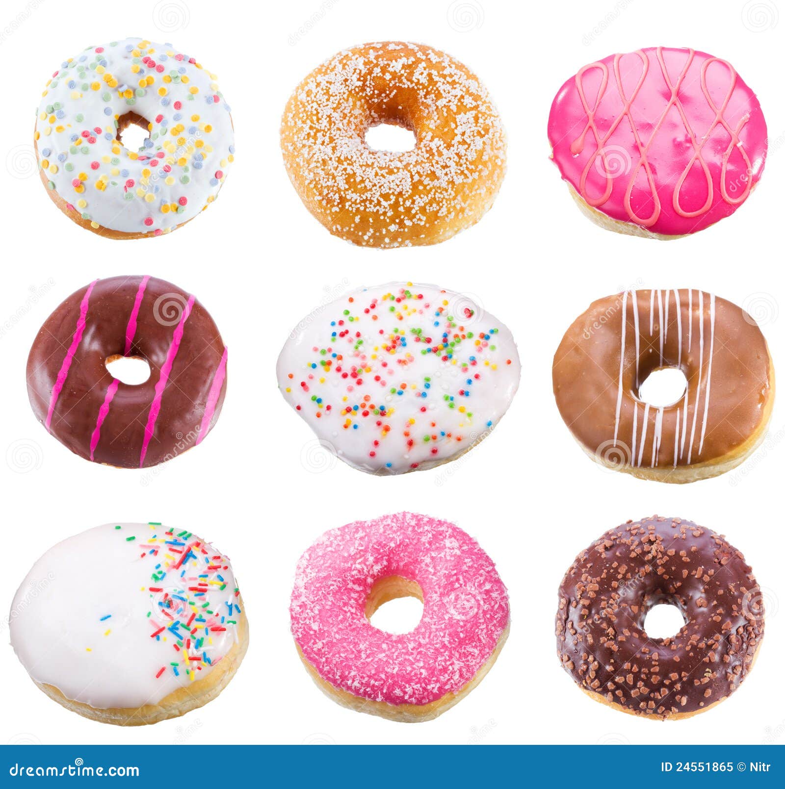 Set with different donuts stock image. Image of pastry - 24551865