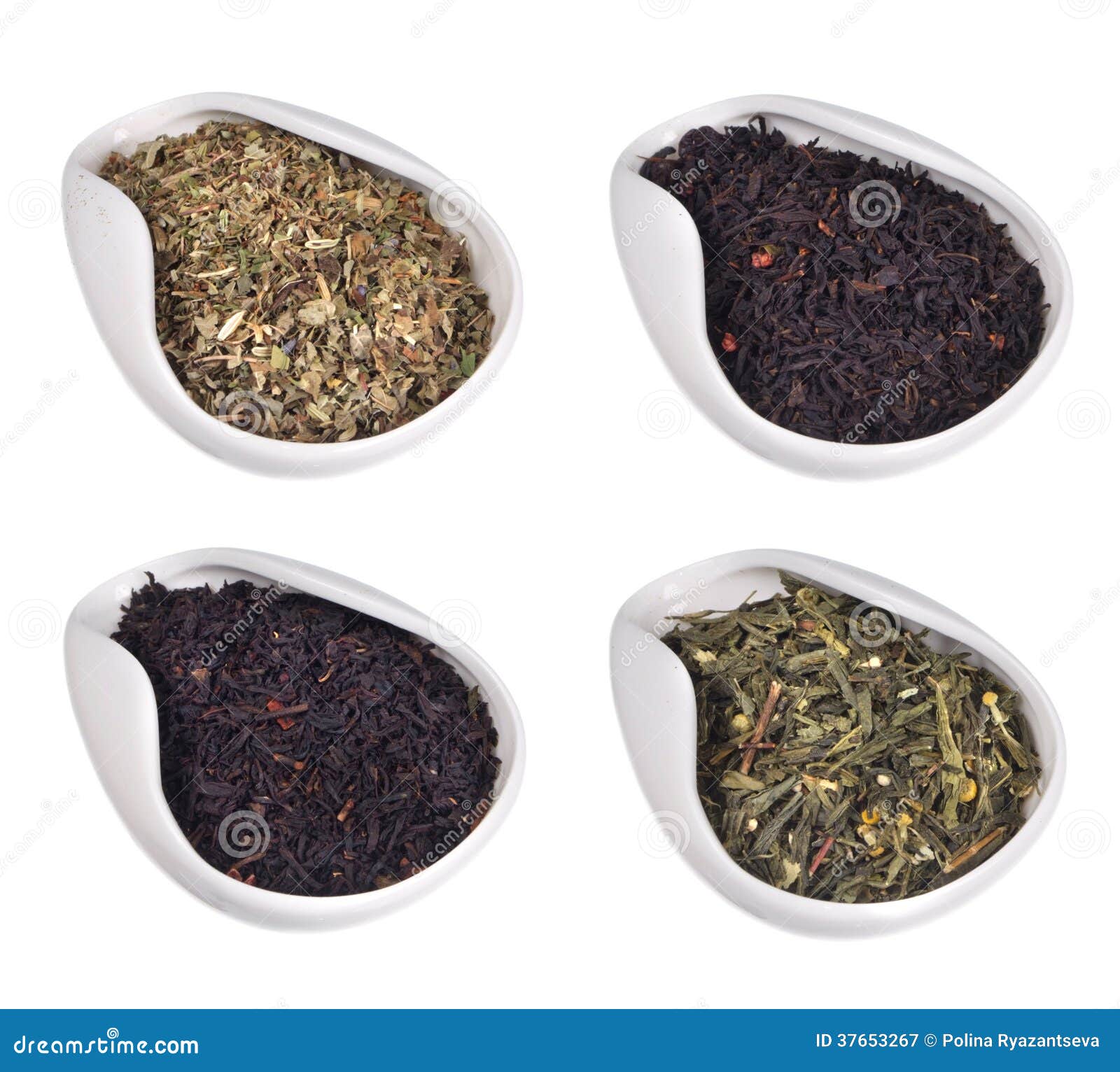 Set of different dry teas stock image. Image of closeup - 37653267