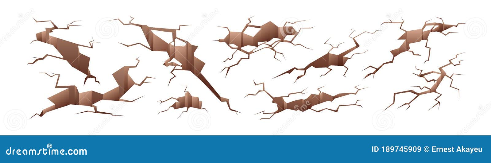 Set of Different Earthquake Holes Vector Illustration. Collection of ...
