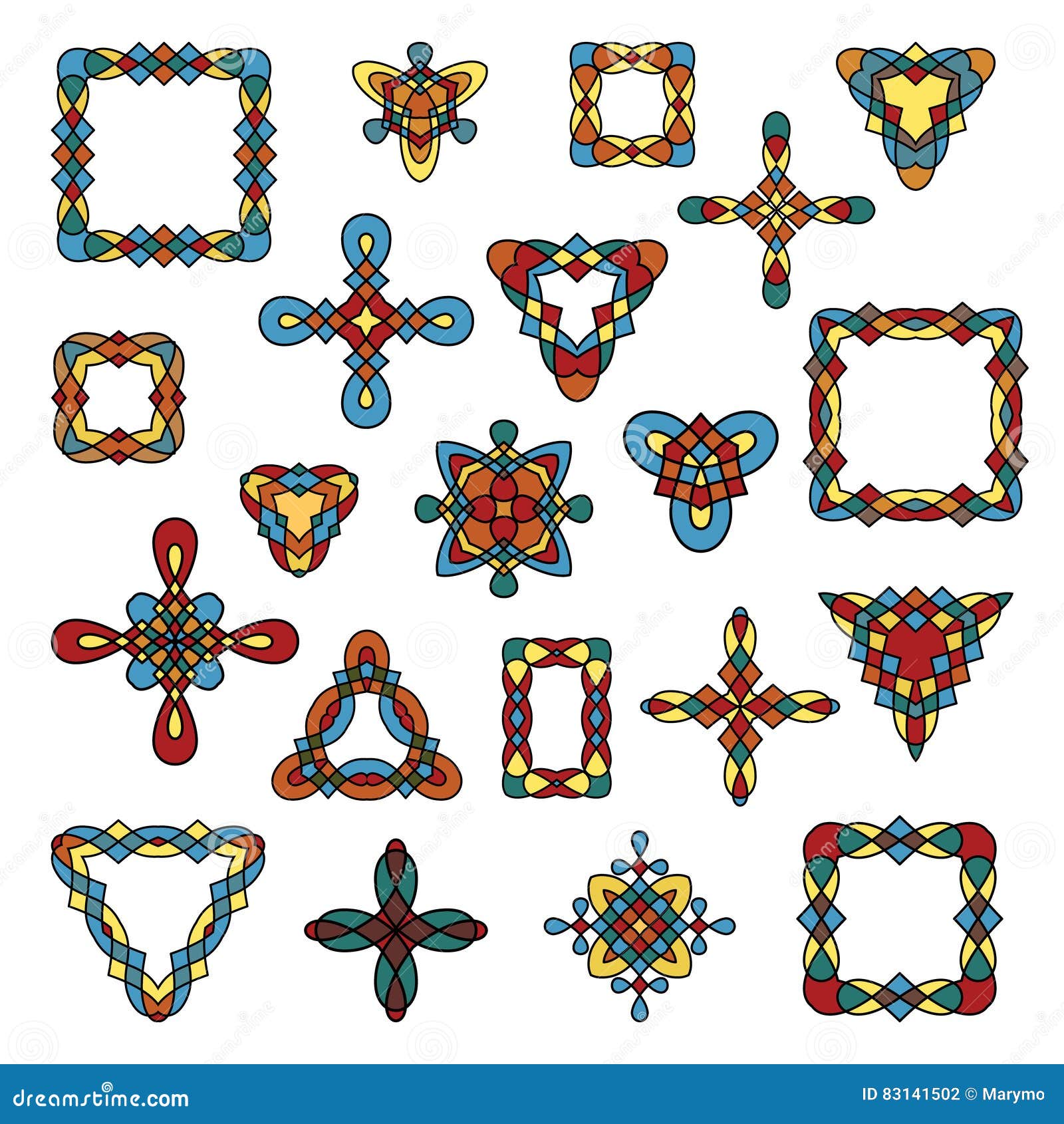 Set of Different Ethnic Signs and Frames. Stock Vector - Illustration ...