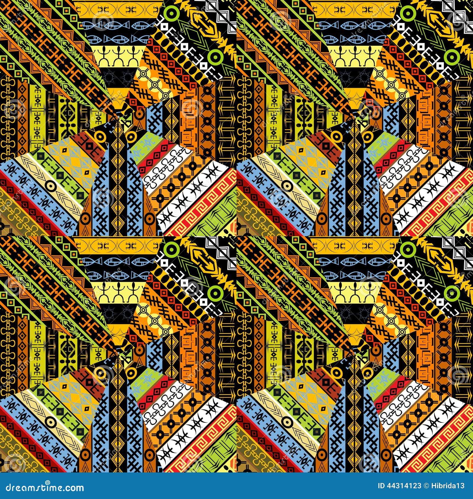 Set of Different Ethnic Textures Stock Vector - Illustration of design ...