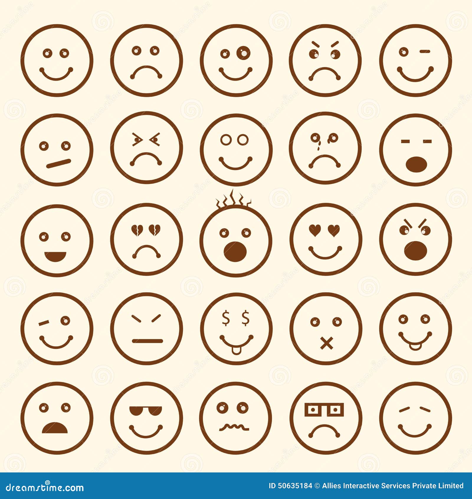 Set Of Different Facial Expressions. Stock Photography | CartoonDealer ...