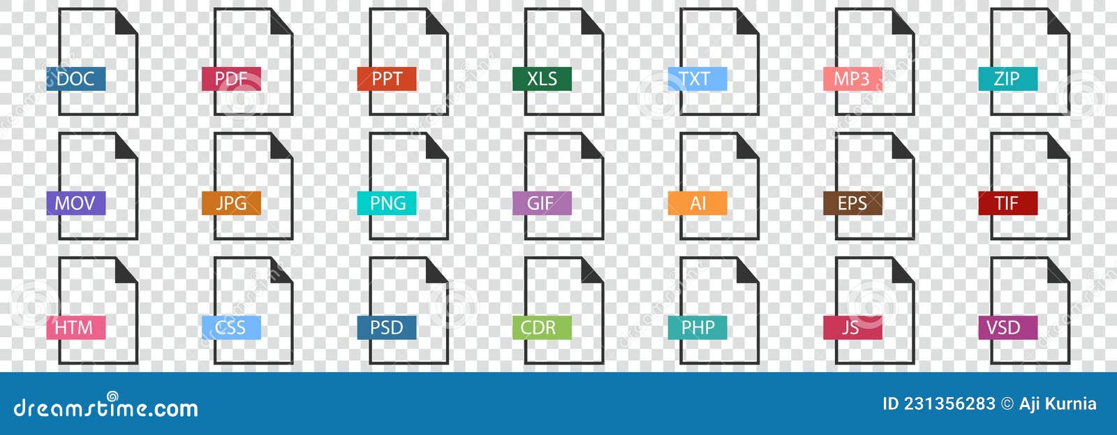 Set of Different File Extensions Vector Illustration Editorial Stock ... Set of Different File Extensions Vector Illustration Editorial Stock ...