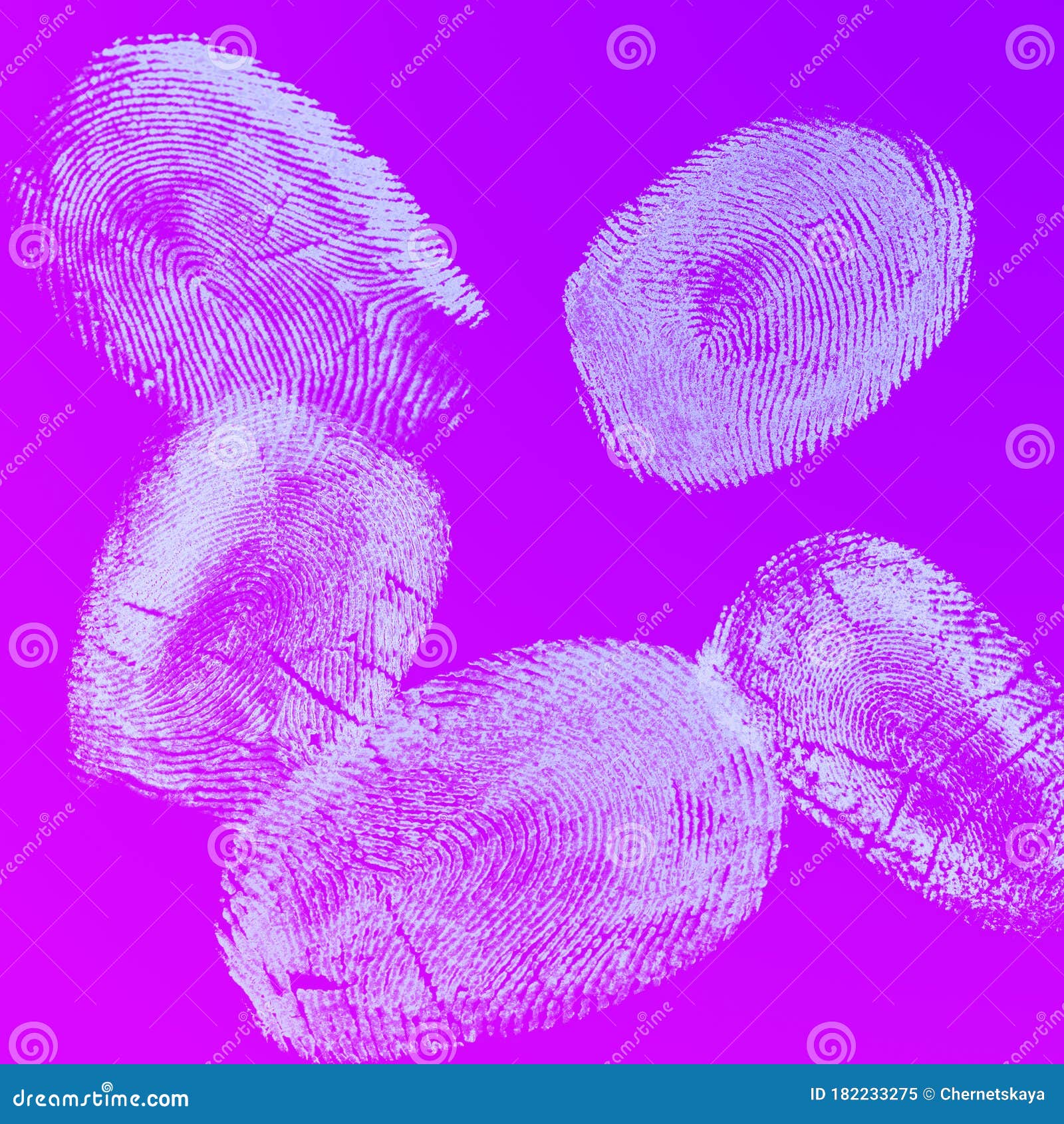 Set of Different Fingerprints on Background Stock Illustration ...