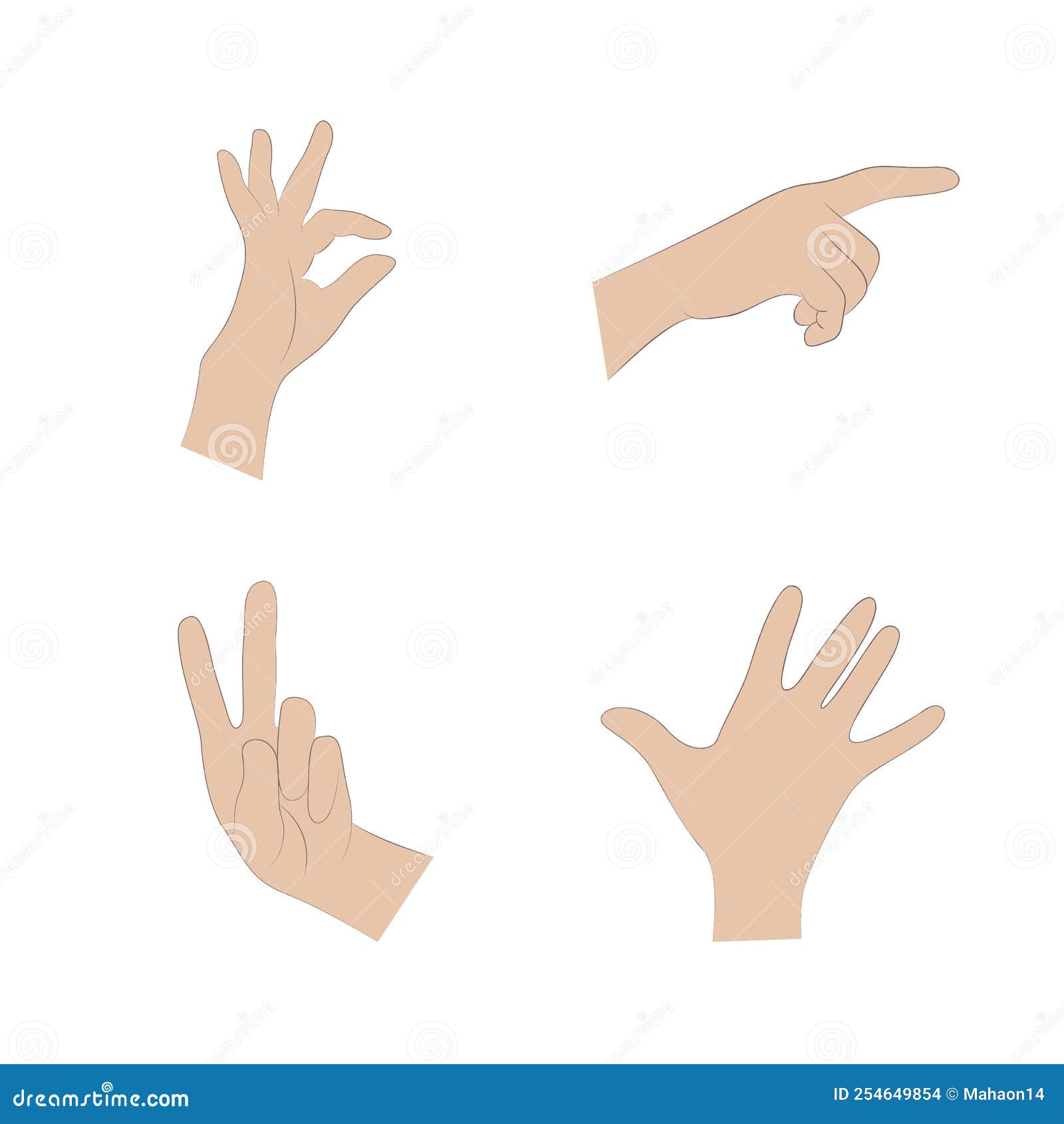 Set of Different Fingers and Hands Combination Stock Vector ...