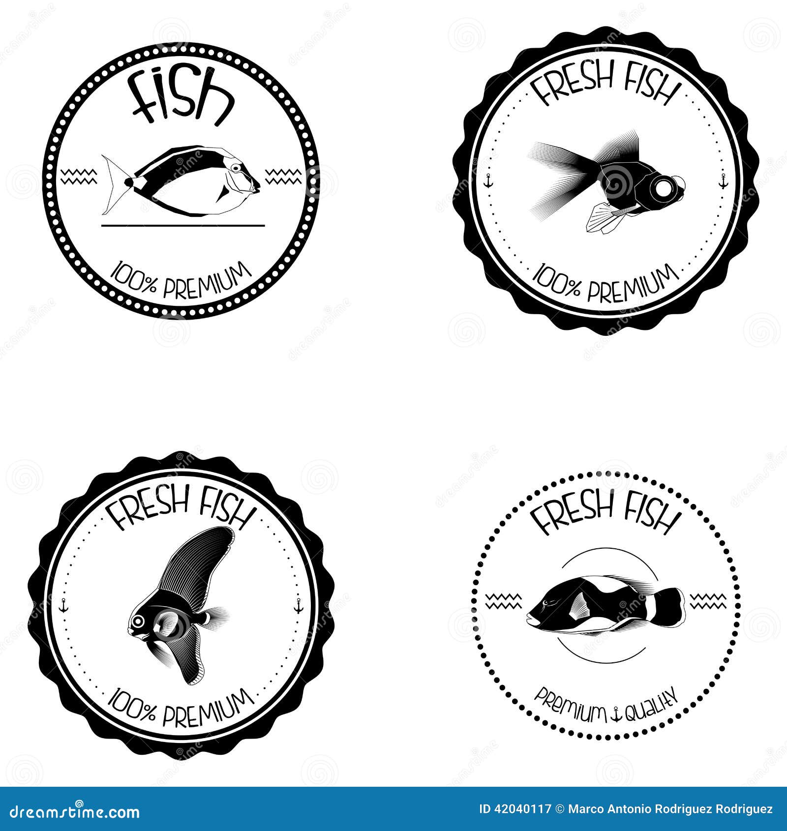 Fish Labels Set. Abstract Vector Packaging Design Layouts Collection ...