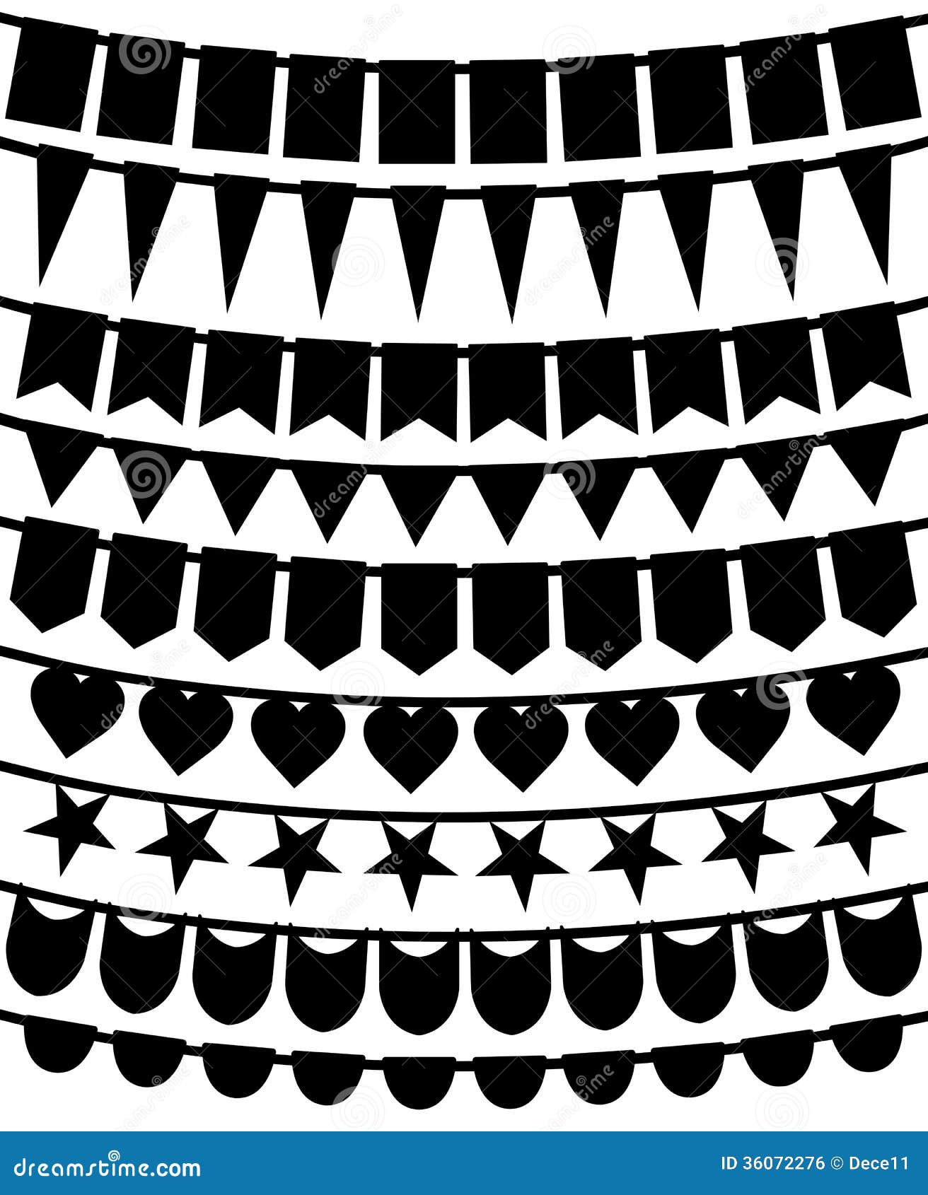 Set of Different Flags on String Stock Vector - Illustration of ...