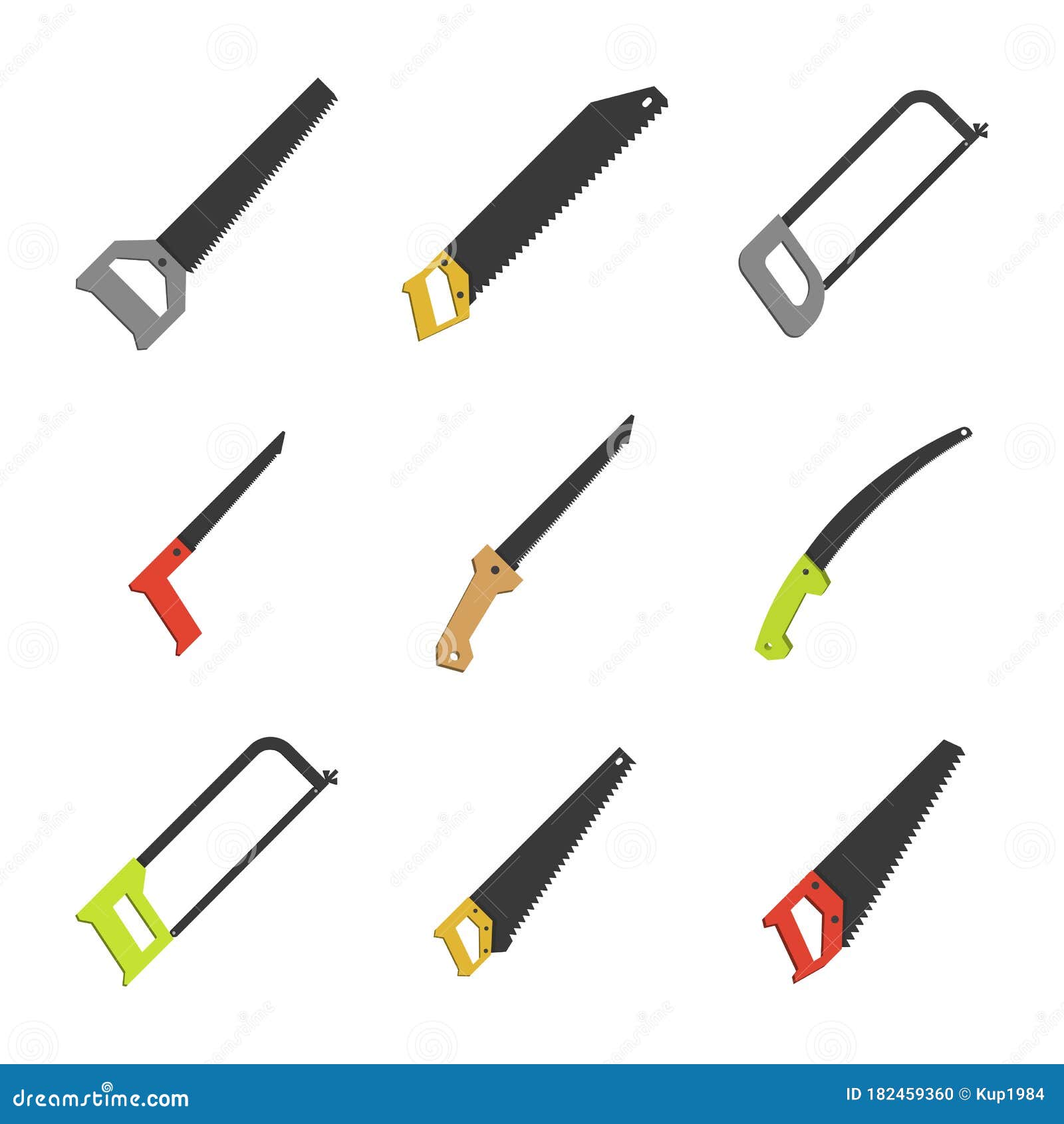 Set of Different Flat Saws, Vector Illustration Stock Vector ...