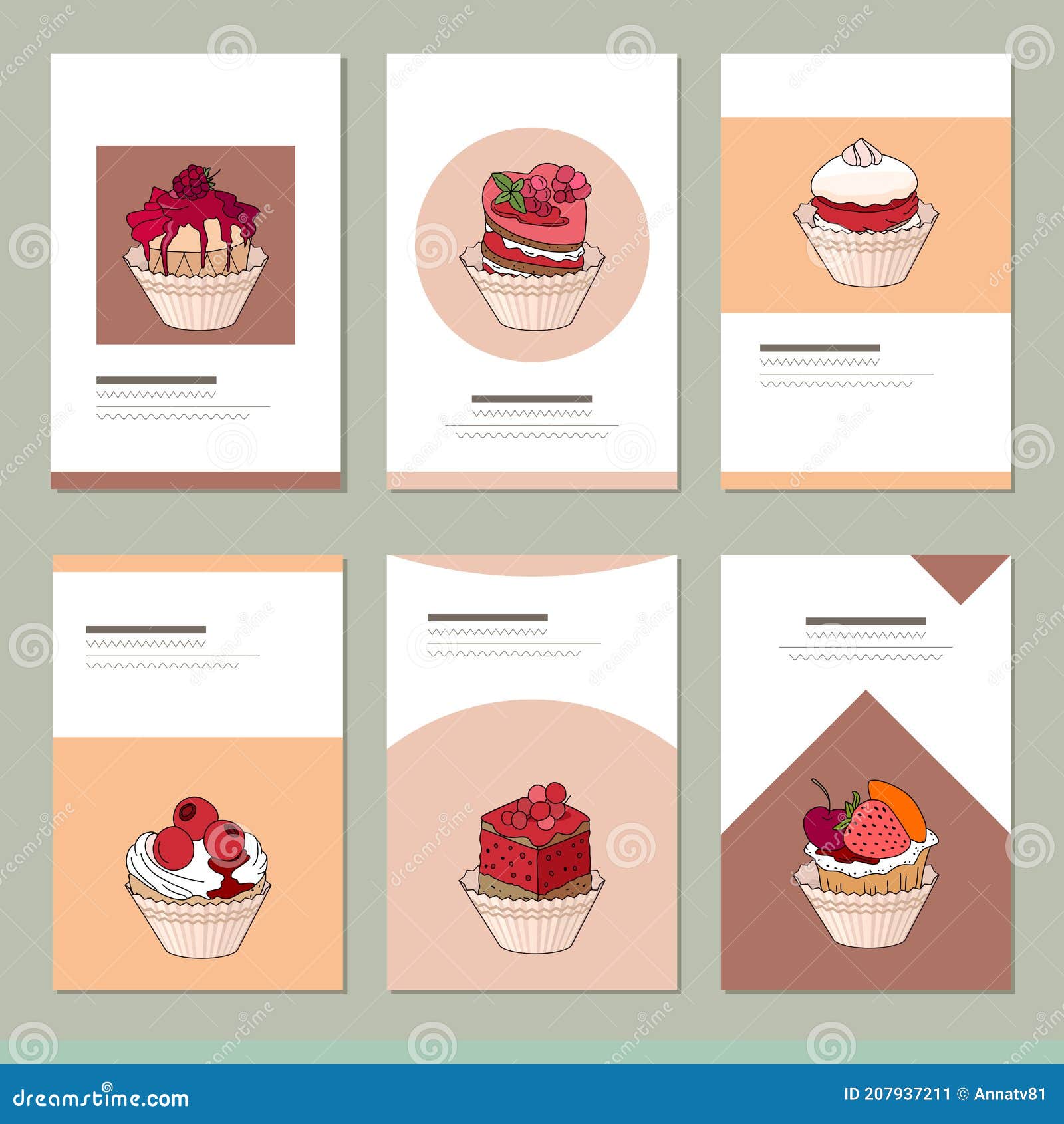 Set with Different Food Templates Stock Illustration - Illustration of ...