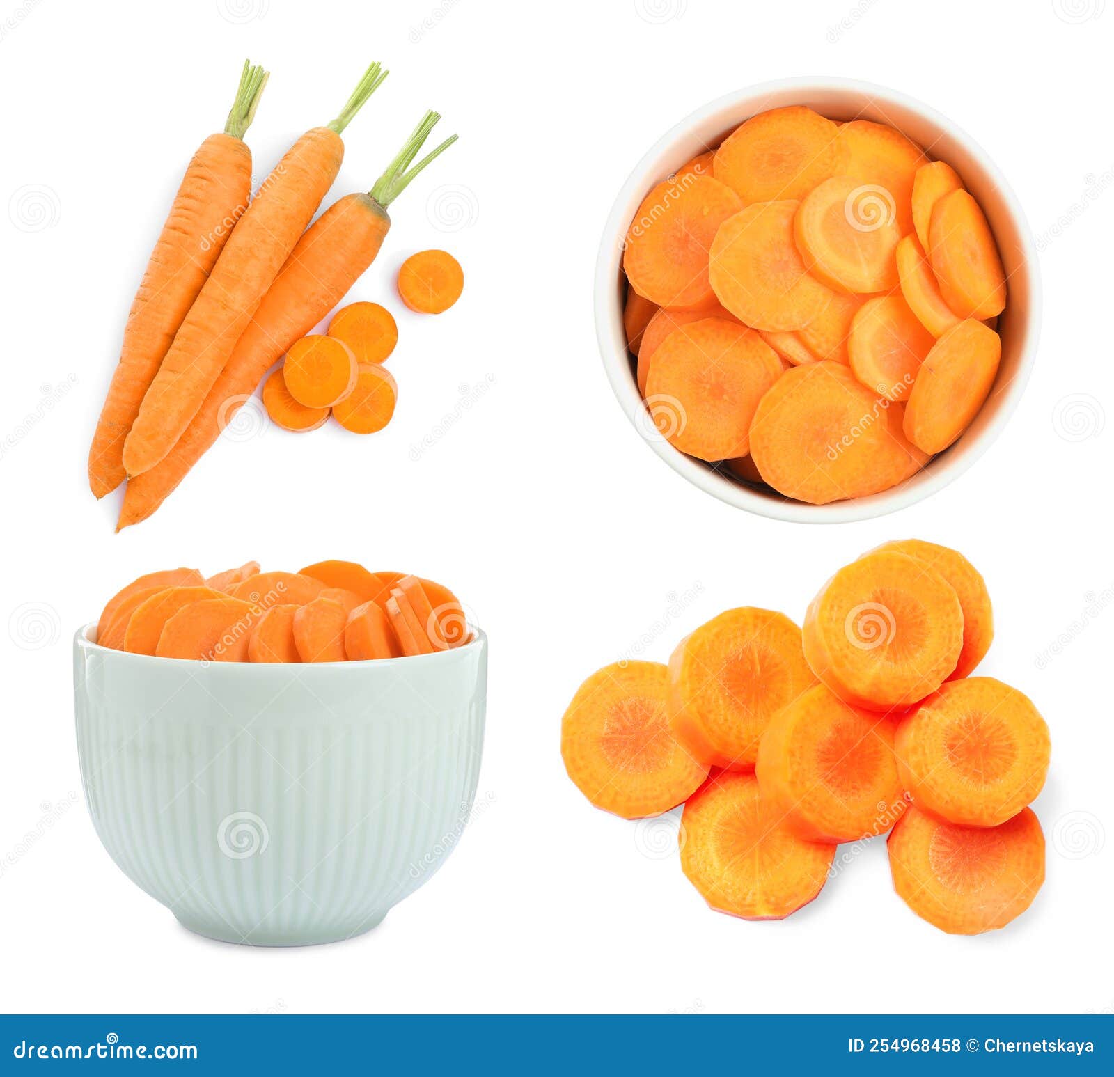 Set with Different Fresh Carrots on Background Stock Photo - Image of ...