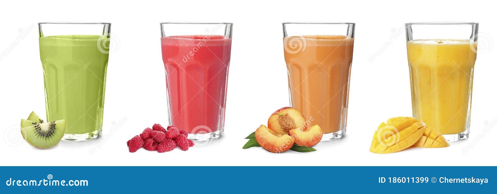 Set of Different Fresh Tasty Smoothies on Background. Banner Design ...