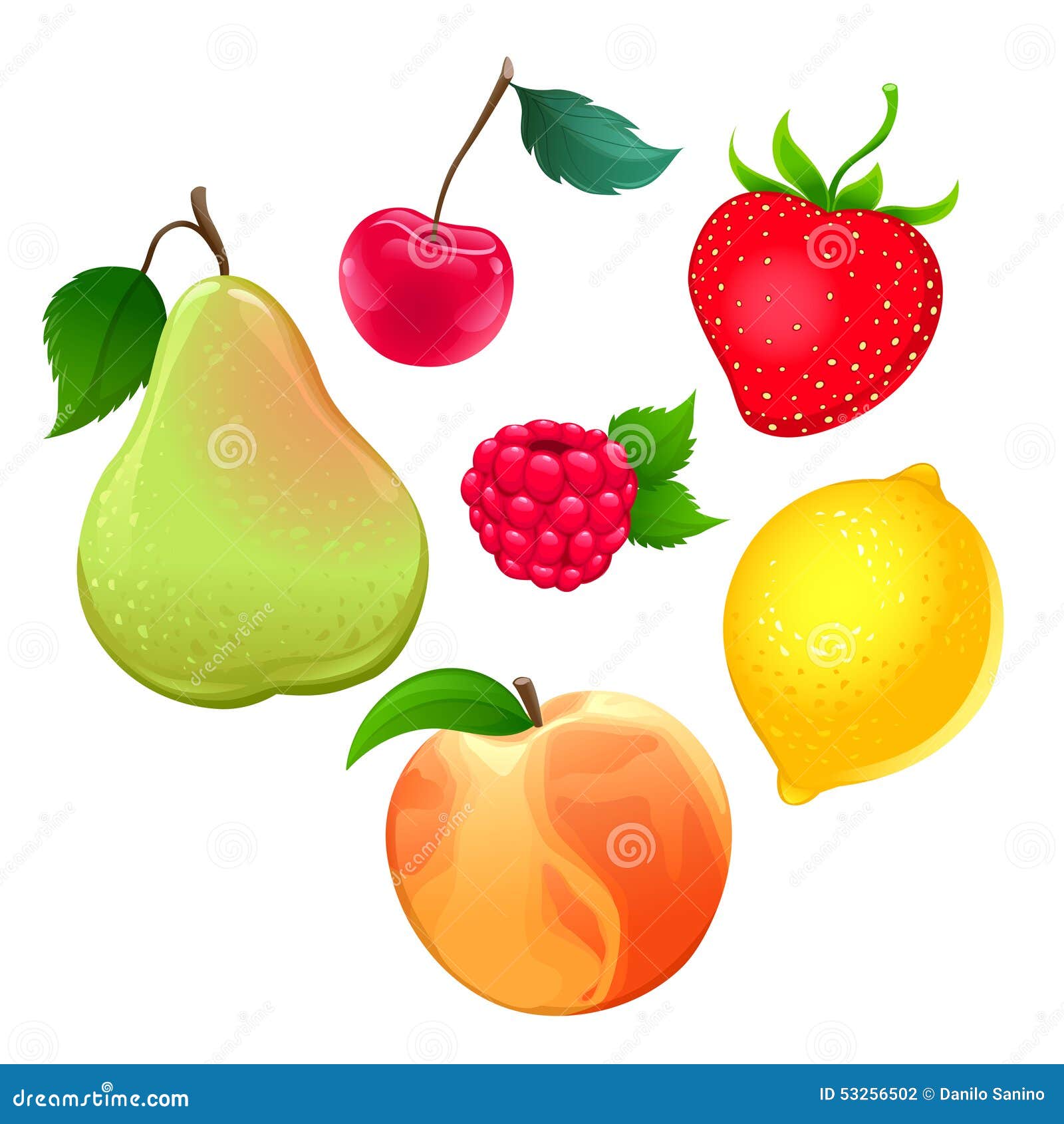Set of different fruits stock vector. Illustration of group - 53256502