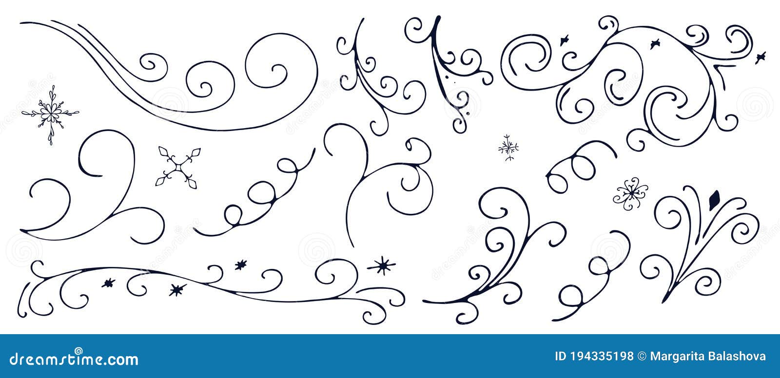 Set of Different Funny Winter Patterns, Hand Drawn Frost on the Window ...